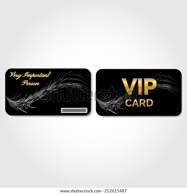 Black Vip Card Decorated Feather Vector Stock Vector (Royalty Free ...