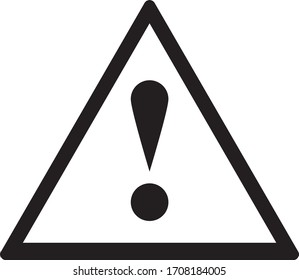 Black Warning Icon White Background Stock Vector (Royalty Free ...