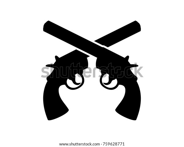 Black Weapon Cross Gun Illustration Logo Stock Vector (Royalty Free ...