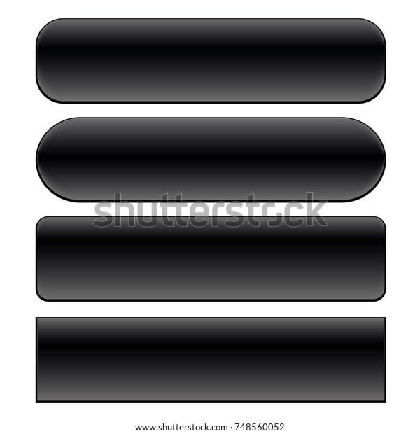Black Web Buttons Set Isolated On Stock Vector (Royalty Free) 748560052 ...