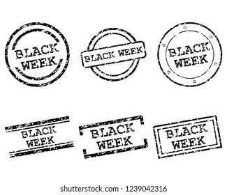 Black Week Stamps Stock Vector (Royalty Free) 1239042316 | Shutterstock
