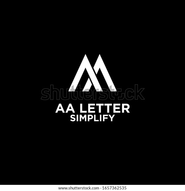 Black White Aa Simple Modern Letter Stock Vector (Royalty Free ...