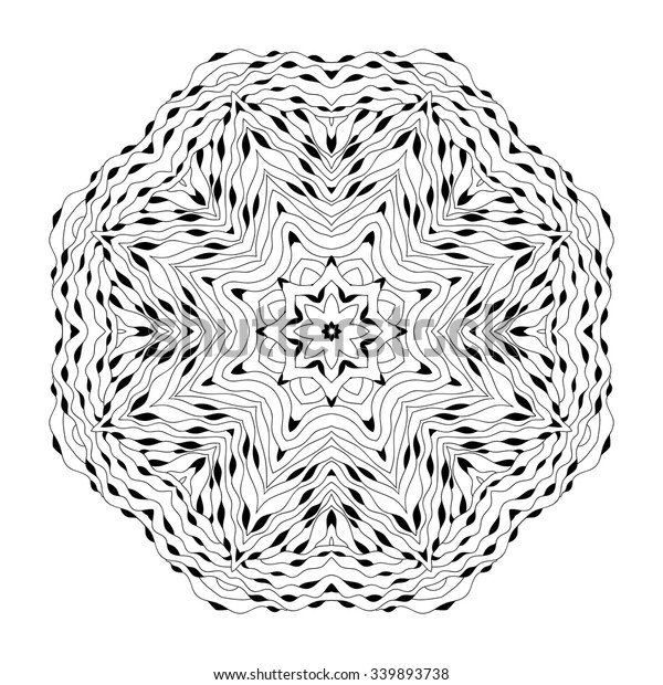 Black White Abstract Circular Ethnic Pattern Stock Vector (Royalty Free ...