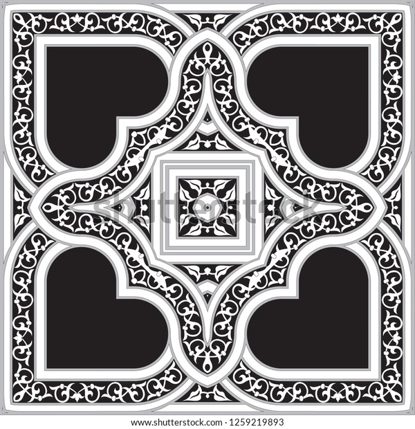 Black White Abstract Lace Background Square Stock Vector (Royalty Free ...