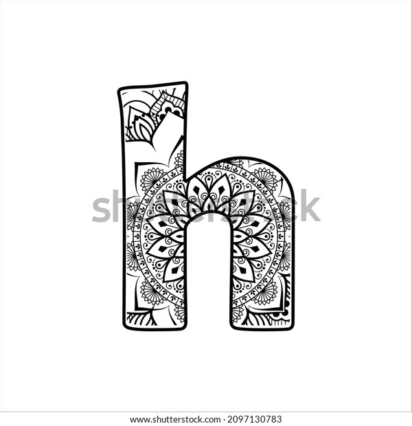 Black White Alphabet Letters Flower Shaped Stock Vector (Royalty Free ...