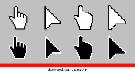 White Arrow Pointer Hand Cursor Icon Stock Vector (Royalty Free) 1070144834