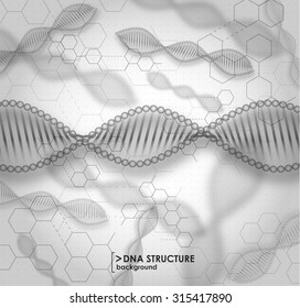 Black White Background Dna Structure Stock Vector (Royalty Free ...