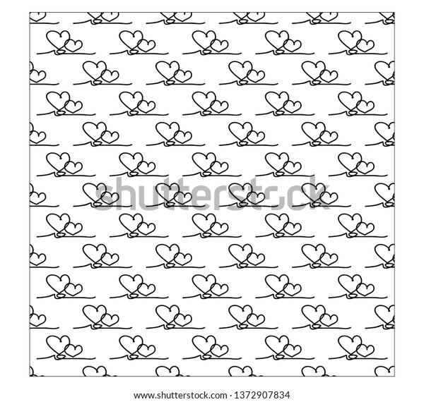 Black White Background Images Double Heart Stock Vector (Royalty Free ...