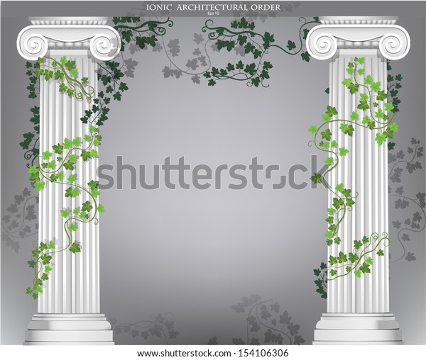 Black White Background Two Ionic Columns 库存矢量图（免版税）154106306 | Shutterstock