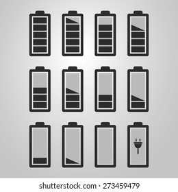 Battery Icon Set Stock Vector (Royalty Free) 159318071 | Shutterstock