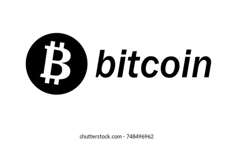 Bitcoin Logo Black White Vector Stock Vector (Royalty Free) 748499536