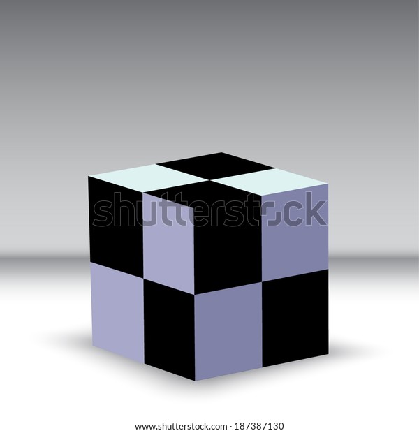 Black White Box Shape On Grey Stock Vector (Royalty Free) 187387130 ...