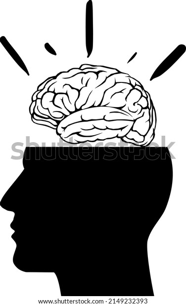 Black White Brain Leaving Head Stock Vector (Royalty Free) 2149232393 ...