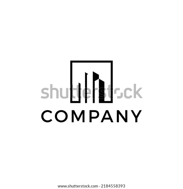 Black White Building Logo Vector Stock Vector (Royalty Free) 2184558393 ...