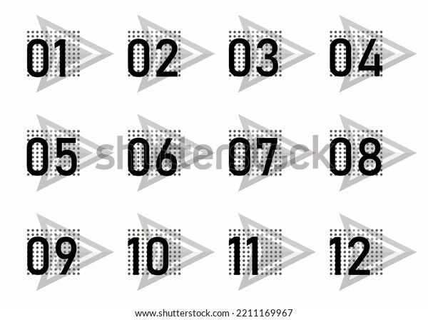 Black White Bullet Points Arrows Numbers Stock Vector (Royalty Free ...