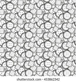 Black White Buttons Vector Seamless Pattern Stock Vector (Royalty Free ...