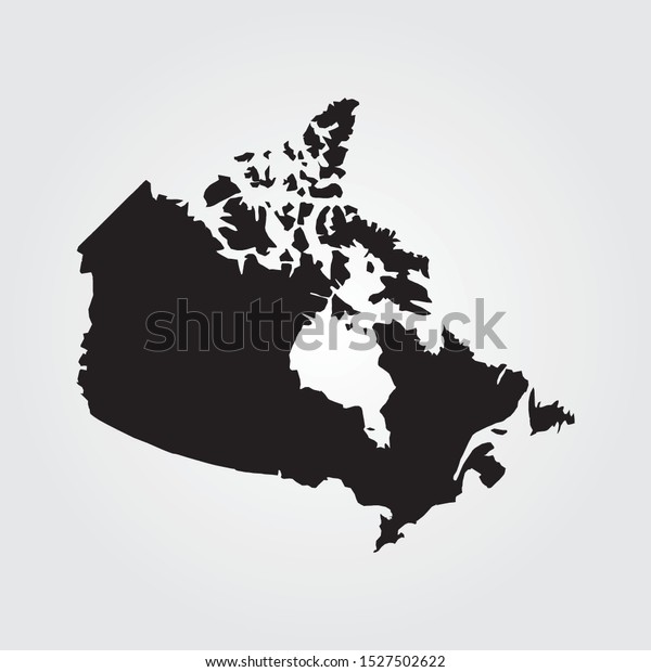 Black White Canada Map Stock Vector (Royalty Free) 1527502622 ...
