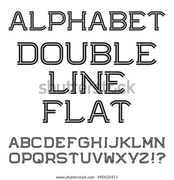 Black White Capital Letters Double Line Stock Vector (Royalty Free ...