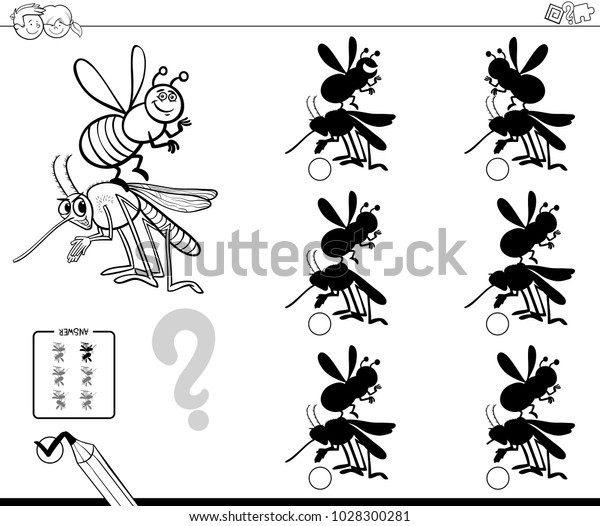 Black White Cartoon Illustration Finding Shadow Stock Vector (Royalty ...