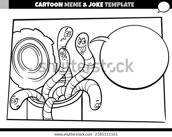 Black White Cartoon Illustration Meme Template: เวกเตอร์สต็อก (ปลอดค่า ...