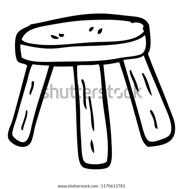 Black White Cartoon Small Stool Stock Vector (Royalty Free) 1170612781 ...