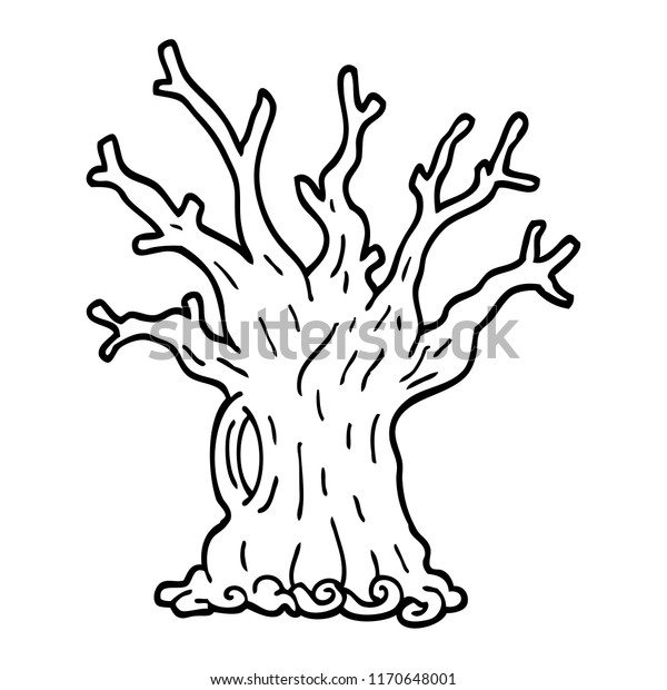 Black White Cartoon Tree Stock Vector (Royalty Free) 1170648001 ...