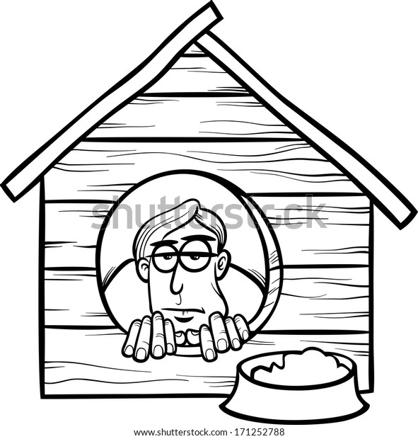Black White Cartoon Vector Humor Concept Stock Vector (Royalty Free ...