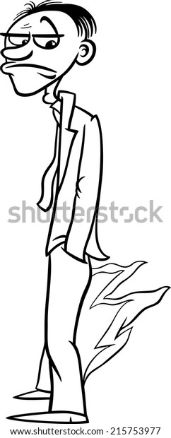 Black White Cartoon Vector Humor Concept Stock Vector (Royalty Free ...