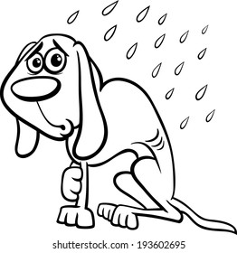 Black White Cartoon Vector Illustration Poor 스톡 벡터(로열티 프리) 193602695 ...