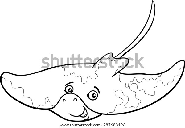 Black White Cartoon Vector Illustration Ray Stock Vector (Royalty Free ...