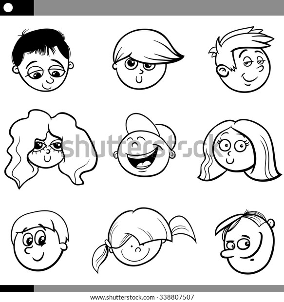 Black White Cartoon Vector Illustration Cute: เวกเตอร์สต็อก (ปลอดค่า ...