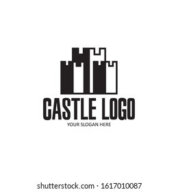 Black White Castle Logo Vector Illustration Stock Vector (Royalty Free ...