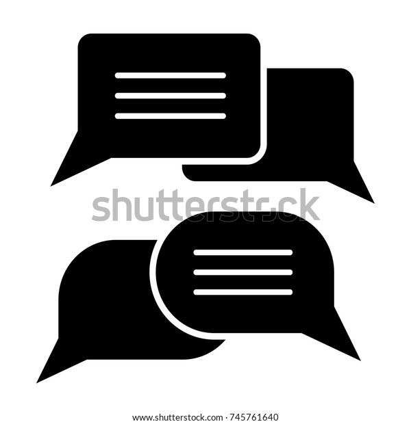 Black White Chat Icon Set Dialog Stock Vector (Royalty Free) 745761640 ...