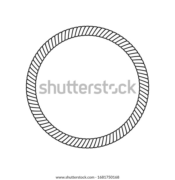 Black White Circle Rope Frame Isolated Stok Vektör (Telifsiz ...