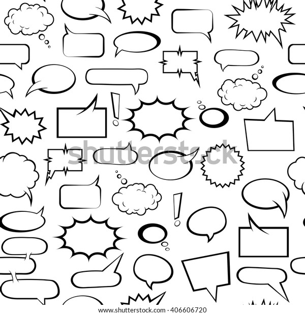 Black White Comic Pattern Seamless Texture: เวกเตอร์สต็อก (ปลอดค่า ...
