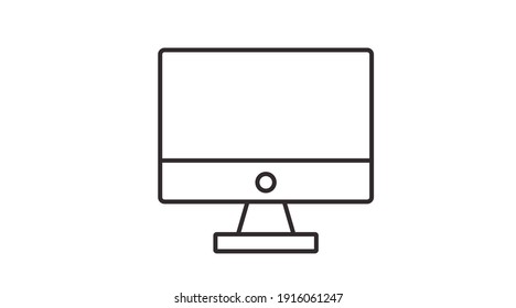 Black White Computer Screen Icon Vector Stock Vector (Royalty Free ...