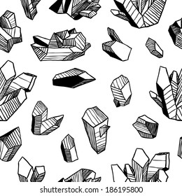 Black White Crystals Seamless Pattern Crystals Stock Vector (Royalty ...