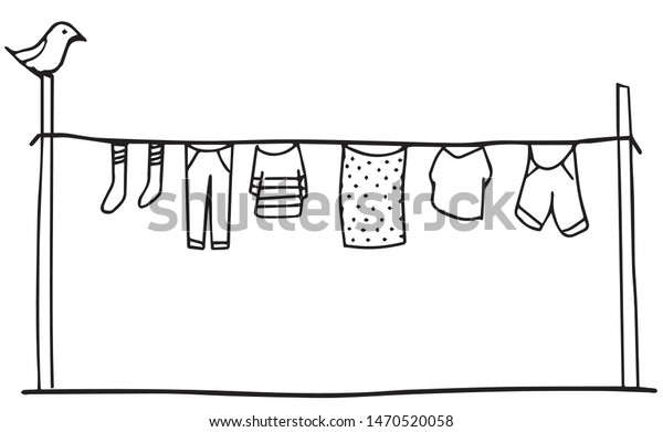 85 Clothes on clothesline with clothes poles 图片、库存照片和矢量图 | Shutterstock