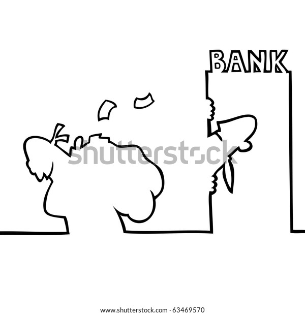 Black White Drawing Thief Running Away Stock Vector (Royalty Free) 63469570