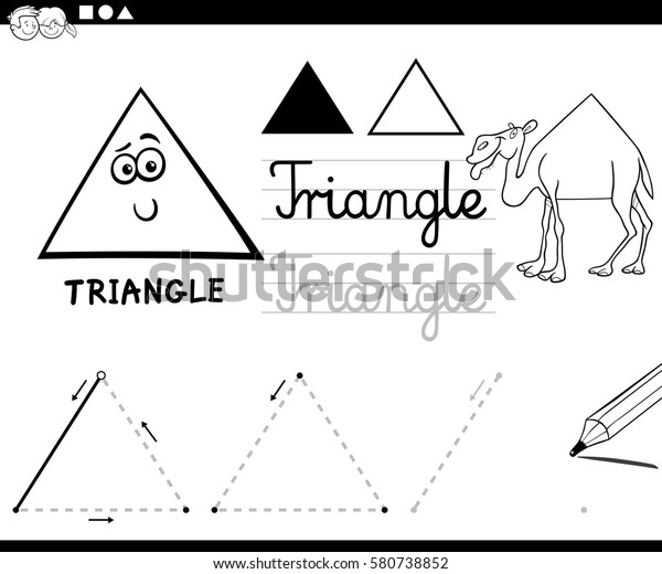 Black White Educational Cartoon Illustration Triangle: เวกเตอร์สต็อก ...