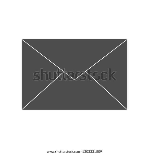 Black White Email Icon On White Stock Vector (Royalty Free) 1303331509 ...