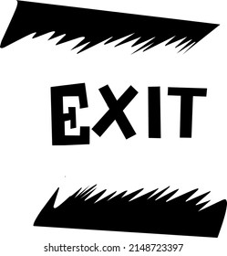 Black White Exit Word Vector Stock Vector (Royalty Free) 2148723397 ...