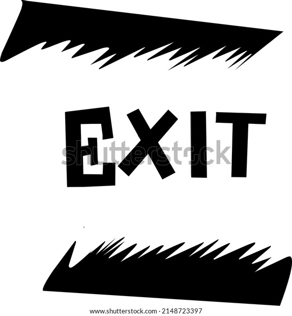 Black White Exit Word Vector Stock Vector (Royalty Free) 2148723397 ...