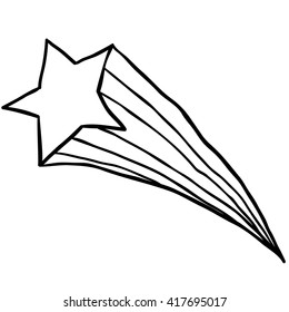 Black White Falling Star Cartoon Illustration Stock Vector (Royalty ...