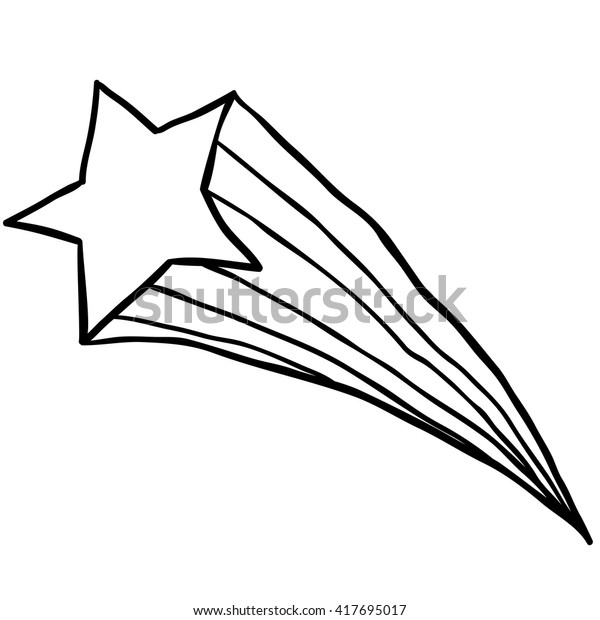 Black White Falling Star Cartoon Illustration Stock Vector (Royalty ...