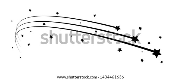Black White Falling Stars Concept Comet Stock Vector (Royalty Free ...