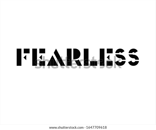 Black White Fearless Text Background Positive Stock Vector (Royalty ...