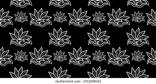 Black White Flower Batik Lines Hand Stock Vector (Royalty Free ...