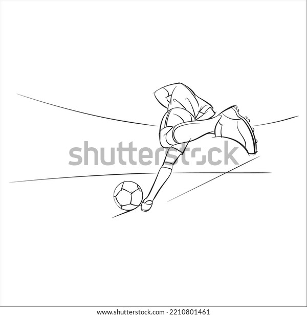Black White Football Player Illustration Stock Vector Royalty Free 2210801461 Shutterstock