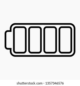 Black White Full Battery Icon Vector Stock Vector (Royalty Free ...